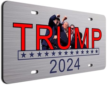 Amazon.com: JASS GRAPHIX Trump 2024 License Plate Fight Patriotic ...