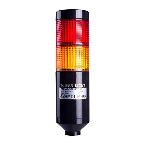 PTE-TF-2FF-RY-B, LED Stack Tower Light, 56mm red/Yellow Color 2 Stack ...