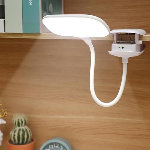 GcSige Dual Head LED Desk Lamp with Clamp, Eye-Caring Clip on Lights ...