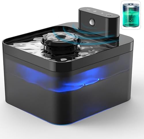 Cat Water Fountain Cordless,Battery Operated Cat Fountain,Wireless Pet ...