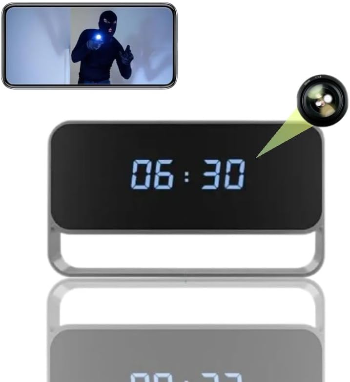 Amazon.com : KFGIGO Smart Indoor Security Hidden with Alarm Clock ...