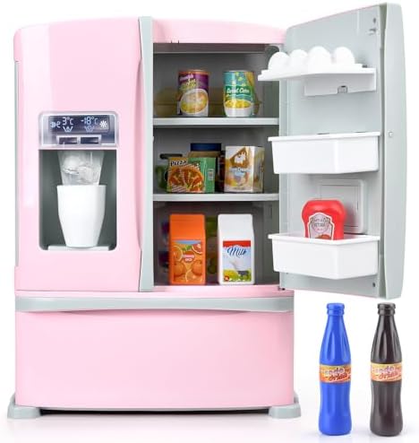 Amazon.com: Refrigerator Toy Fridge with Ice Dispenser, Kids Pretend ...