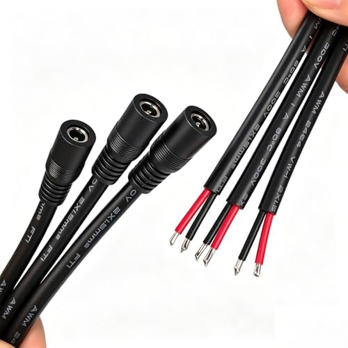 Amazon.com : 16AWG DC5521 Power Cable, 5.5mm x 2.1mm Female Barrel Plug ...