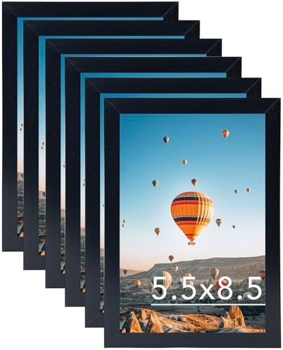 Amazon.com: JCJMY 5.5x8.5 Picture Frame Set of 6 Black for Wall Hanging ...