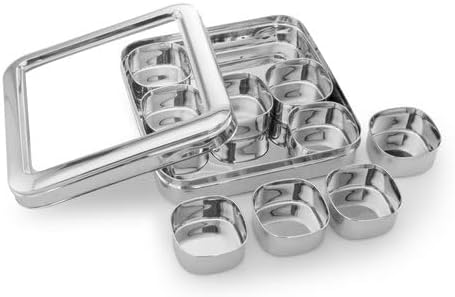 Dibha Stainless Steel Square Shape Masala Box/Masala Dabba With Nine ...