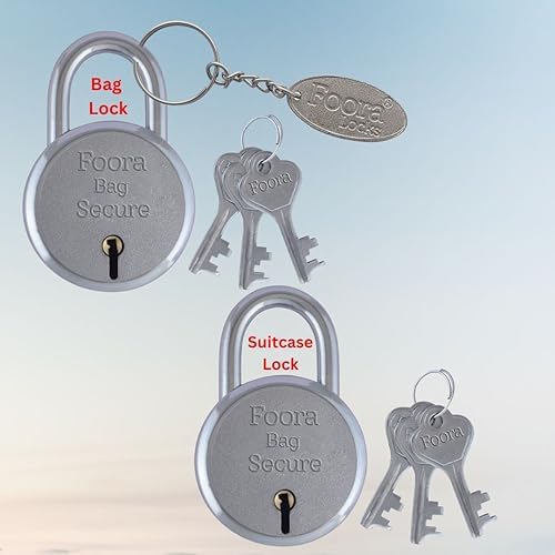 Foora Bag Lock with 3 Keys Travel Locks for Luggage, Bag, Box, Money ...