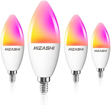 Hizashi E12 Smart Bulbs, Alexa Smart Candelabra Light Bulb Chandelier ...