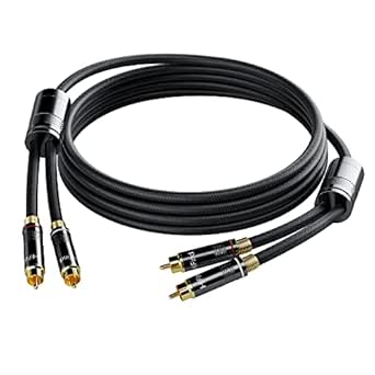 HiFind Hi-Fi RCA Cable 10 Ft (Real Hi-Fi Sound-Silver Plated Copper ...