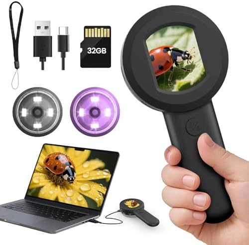 Amazon.com: Digital Mini Microscope for Kids Adults - OPAITA 100x ...