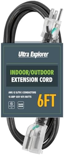 Ultra Explorer 10 FT Lighted End Outdoor Extension Cord - 12/3 Heavy ...