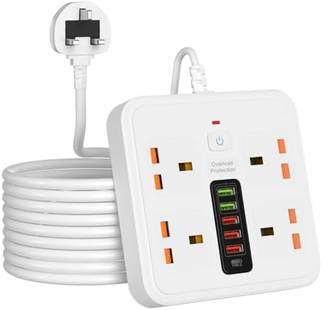 10 in1 Plug Extension Socket Power Strip with USB C with 4-Sockets ...