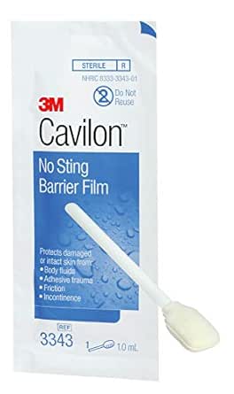 3M (Model: -3343) 3M Cavilon No-Sting Liquid Barrier Film 1Ml Wands - 1/Case of 100 (25 Per Box ...