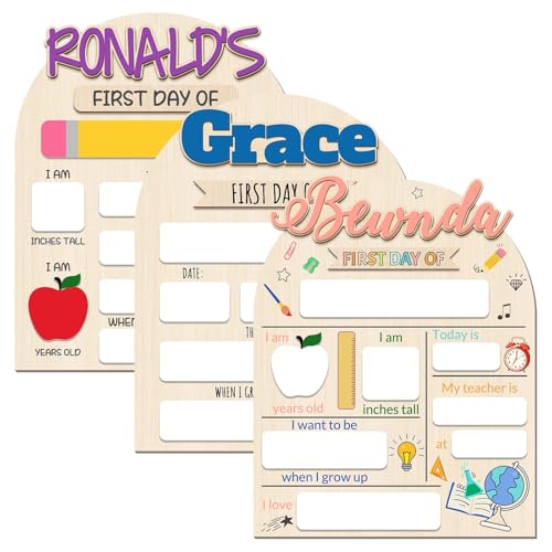 Amazon.com: LOFART Personalized First Day of School Sign Custom Name ...
