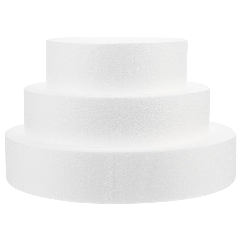 Amazon.com: Operitacx 3 Piece Foam Cake Dummies, Fake Cake in 3 Sizes ...