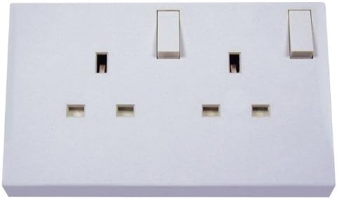 1 to 2 Gang 13 Amp Converter Single to Double Electric Plug Socket ...
