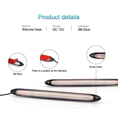 Snapklik.com : YSY Led Car DRL Daytime Running Lights Strip Waterproof ...