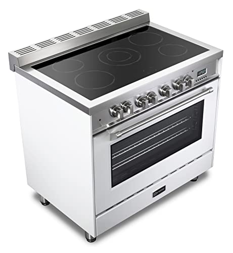 Verona Prestige Series VPFSEE365W 36 Inch All Electric Freestanding Range Oven 4 cu. ft ...