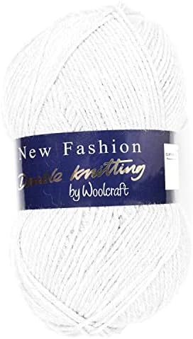 5 x 100g Woolcraft Dk Double Knitting Wool, Yarn (5 x 100g White 7f76 ...