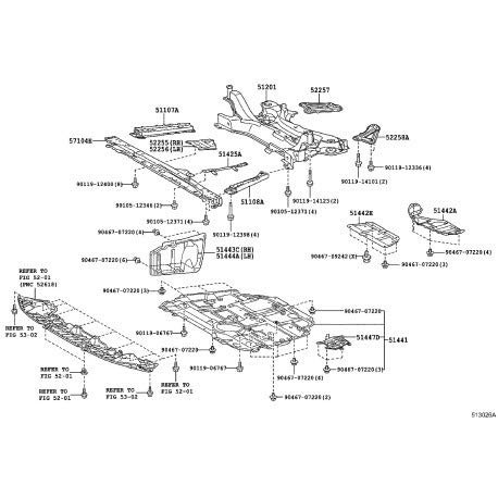 Genuine Toyota 51410-12105 Engine Under Cover Assembly : Amazon.in: Car ...