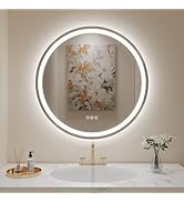 Amazon.com: LOVESPEJO 24" Round LED Mirror for Bathroom Front and ...