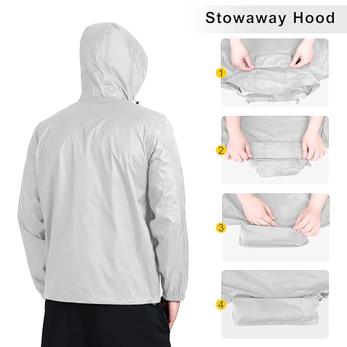 Snapklik.com : Outdoor Ventures Mens Rain Jacket Waterproof Lightweight ...