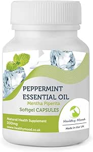 Peppermint 200mg Essential Oil Softgel Capsules Spearmint Mentha ...