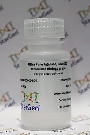 Ultra Pure Agarose, Molecular Biology grade, Low EEO (50g, 1) : Amazon ...