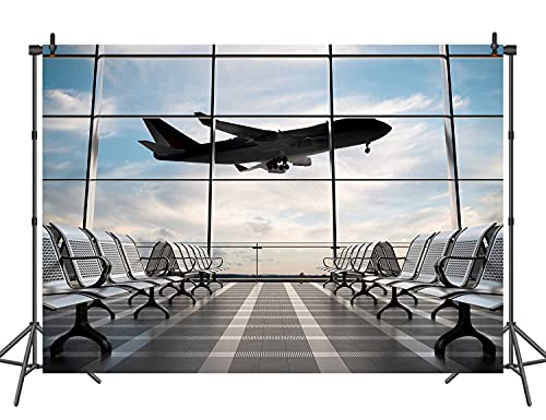 RUINI Airport Terminal Backdrop Airplane Departure Airport - Want It All