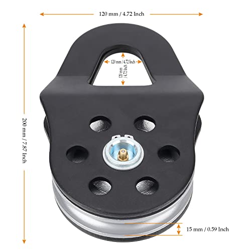 MUKCHAP Black Snatch Block Pulley, 10 Tons Winch Snatch Block Towing ...