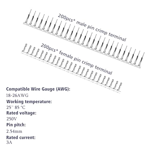 620 Pcs Dupont Connector Kit, 2.54mm Pitch 1 2 3 4 5 6 Pin JST SM ...
