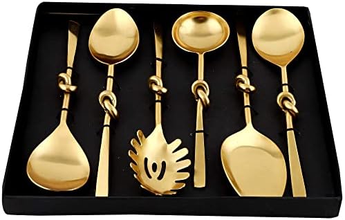 Buy FnS Imperio Food Grade Stainless Steel 24 Karat Gold Plated Serving ...