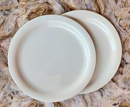 Buy Akshay Melamine Dinner Plates, 7.5 Inches White Lunch Plates for ...