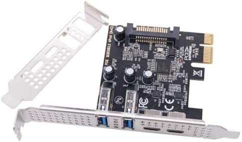 CY Card USB3.1 Gen1 5Gbps Dual Type-A & Type-C USB-C Female to PCI-E ...