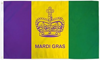 AZ FLAG - Drapeau Mardi gras couronne - 150x90 cm - Drapeau Du Carnaval ...