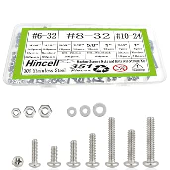 Amazon.com: 351Pcs #6-32#8-32#10-24 Machine Screws Nuts and Bolts ...