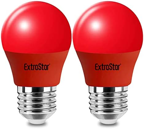 EXTRASTAR E27 LED Light Bulb Red, 4W Edison Screw G45 Bulb, 180° Beam ...