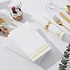 Amazon.com: Tamone 100PCS 3-Ply Gold Napkins - White and Gold Paper ...
