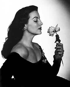 Amazon.com: Maria Felix stunning portrait in black dress holding a rose ...