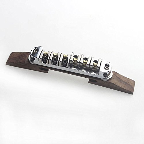 Surfing Archtop JAZZ Guitar Tailpiece Bridge w/ Chrome Roller Saddles ...