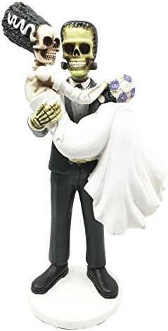 Amazon.com: Ebros Gift Day of The Dead Wedding Skeleton Frankenstein Groom Carrying Bride Couple ...