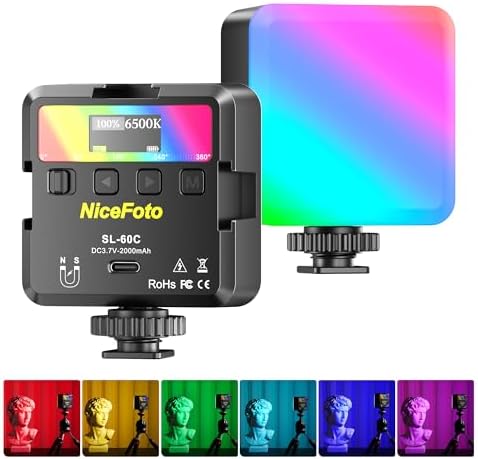 Amazon.com: NiceFoto RGB Video Lights, 360° Full Color LED Video Light ...