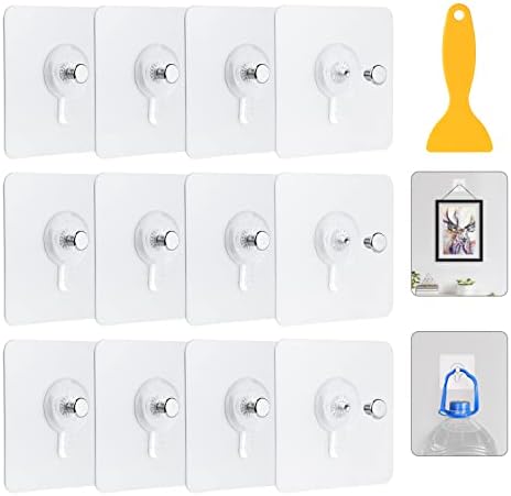Adhesive Picture Hooks, Transparent Waterproof Picture Hanging No Nail ...