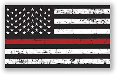 Amazon.com: Thin Red Line Distressed Flag 2-Pack Decal Sticker | 5 ...