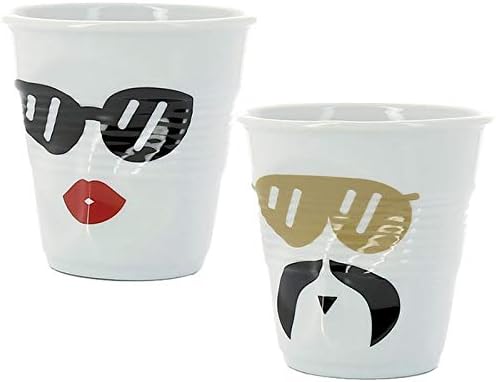 Amazon.com: REVOL Crumpled Espresso Cup Set Monsieur and Madame 6,5cm 2 ...