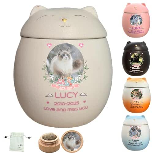 Amazon.com: Custom Cat Urn,Pet Urn,Pet Urns for Cats,Pet Cremation Urn ...