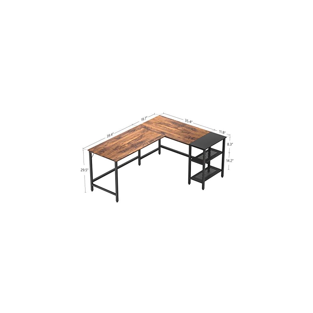 Buy CubiCubi L-Shaped Computer Desk, Industrial Office Corner Desk ...