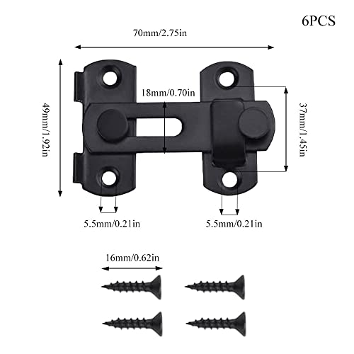 Sixfolo 6Pcs Flip Gate Latch Lock,Sliding Barn Door Lock Small Gate ...