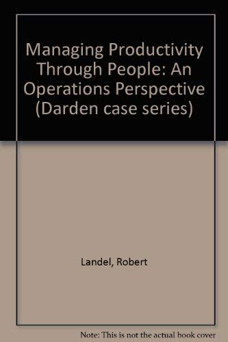 Managing productivity through people: An operations perspective : text ...
