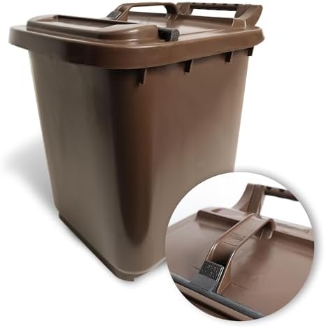 Green Lockable Compost Caddy Large 23L Kerbside Bin for Food Waste or ...