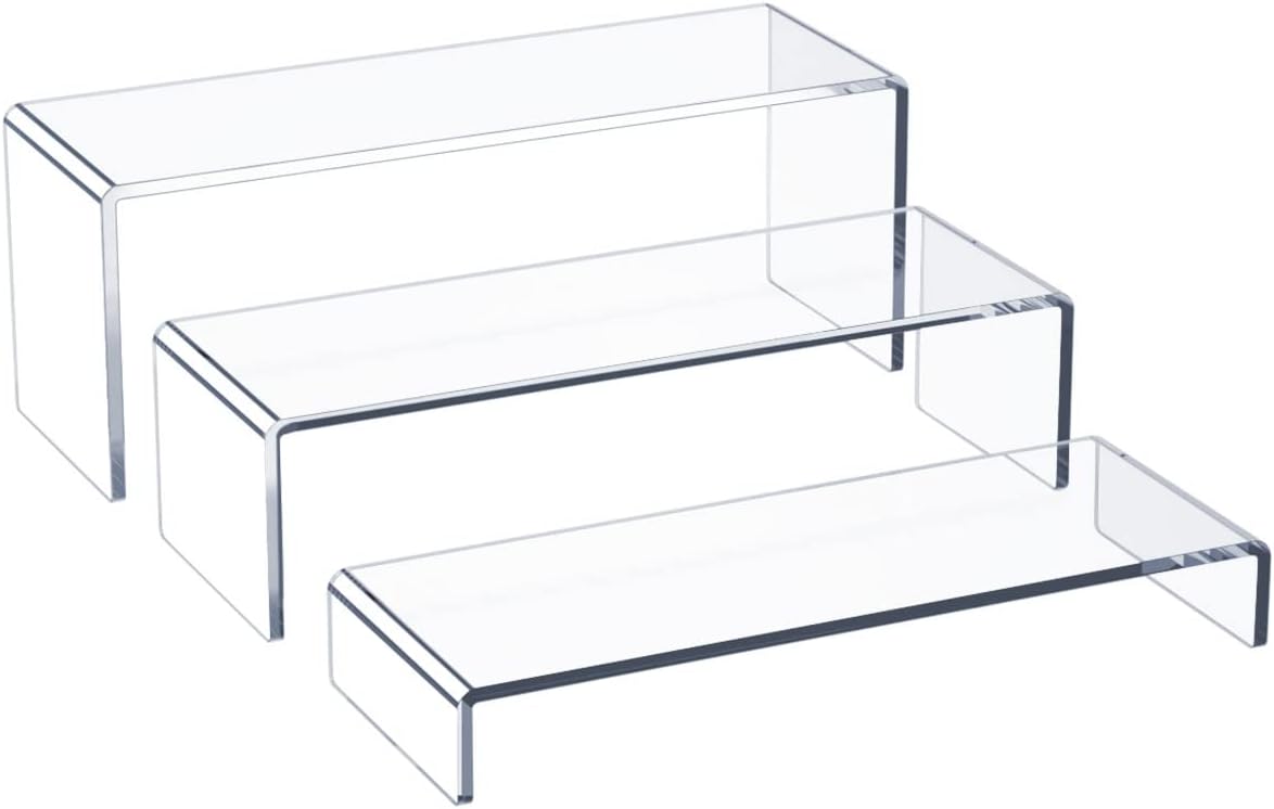 Amazon.com: 6 Pcs Acrylic Risers for Display, 2 Sets Clear Rectangular ...